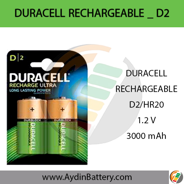 باتری سایز بزرگ قابل شارژ دوراسل DURACELL-D2- 3000mAh – فروشگاه ...